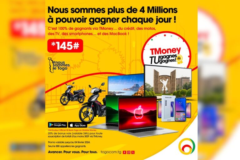 « Tu gagnes… ou tu gagnes ! » : Remportez des lots exceptionnels avec le jeu TMoney de Togocom ...