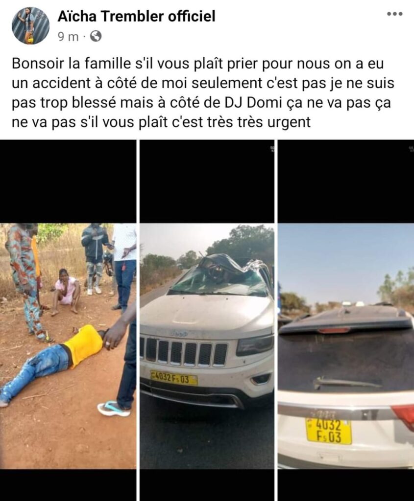 Accident d'Aïcha Trembler et DJ Domi : "Priez pour nous", une nouvelle ...